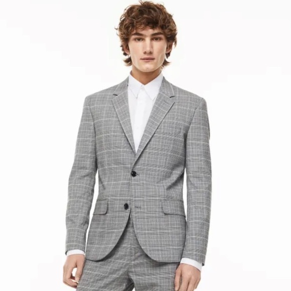 H&M | Suits & Blazers | Hm Mens Skinny Fit Suit Jacket Blazer Gray ...